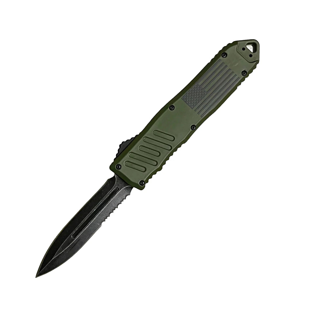 5.5" Automatic OTF Knife w/ Half Serrated Dagger Blade – SPY GALLERY INC