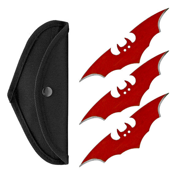 3-pc. 6" Bat Throwing Knife Set - Red – SPY GALLERY INC